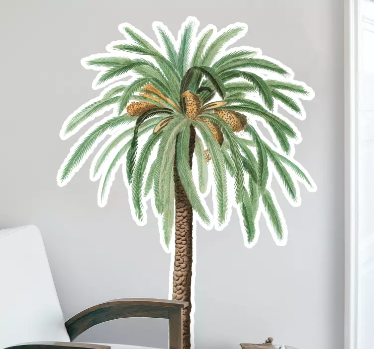 Palm tree illustration nalepka za rastline